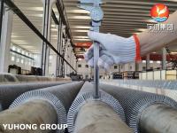 China TP304H Stainless Steel Serrated Finned Tube HFW High Frequency Welding for sale