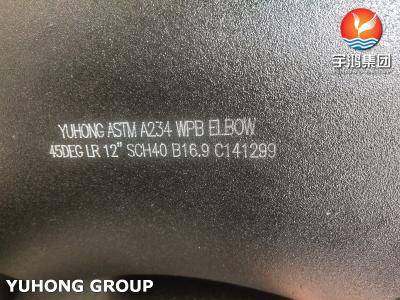 China ASTM A234 WPB Carbon Steel Fitting Elbow 45DEG Long Radius Buttwelded for sale