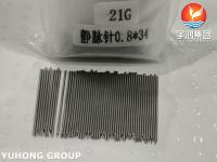 China ISO9626 SUS304 21G Medical Stainless Steel Venous Injection Needle Tube Triple Bevelled Point for sale
