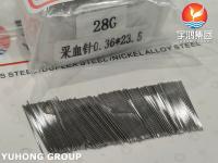China 28G 23.5MM SUS304 Stainless Steel Blood Lancet For Blood Sampling , Tri-Bevel Solid Tip for sale