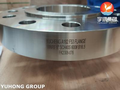 China ASTM A182 F53 WeldNeck Raised Face Flange, Super Duplex Stainless Steel Forged WN RF Flange for sale
