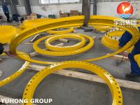 China ASME SA516 Gr.70 Carbon Steel Shell Flange Ring with OD ~1939mm × ID ~1568mm × THK 97mm and Precision Bolt Holes for Heat Exchangers for sale