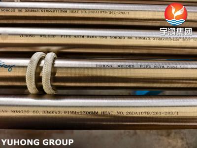 China ASTM B464 UNS N08020 CARPENTER 20 NICKEL ALLOY WELDED PIPE NS143 for sale