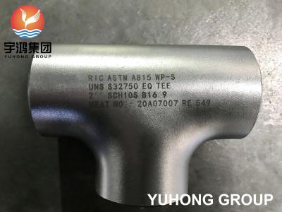 China ASTM A815 S32750 Super Duplex Stainless Steel Equal Tee with Chloride Service Capability Butt Weld Fitting for sale