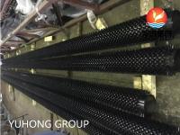 China ASTM A335 P9 P11 Carbon Steel HFW Studded Finned Tube For Heat Exchanger Black Painted for sale