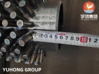 China ASTM A335 GR.P9 Studded Finned Seamless Pipe TP410 AL CS Studs Alloy Fin Pipe for sale
