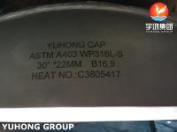 China ASME B16.9 Buttweld Pipe Fiting ASTM A403 WP316L Stainless Steel Cap for sale