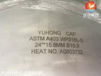 China ASME B16.9 Buttweld Pipe Fiting ASTM A403 WP316L Stainless Steel Cap for sale