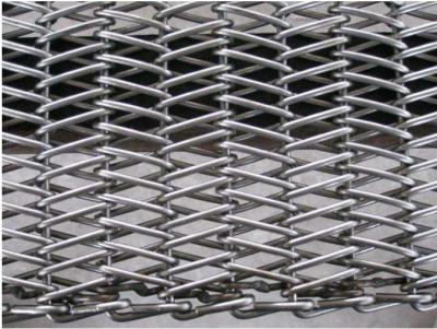 China Flexible Cold Resistant Conveyor Belt Curved SS Mesh With Smooth Surface for sale