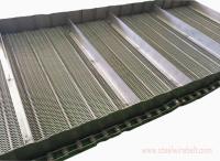 China Baffle Mesh Stainless Steel Conveyor Chain Belt High Allowable Belt Tension for sale