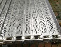 China Chain Driven Link Steel Plate Conveyor , Metal High Temperature Conveyor Belt for sale