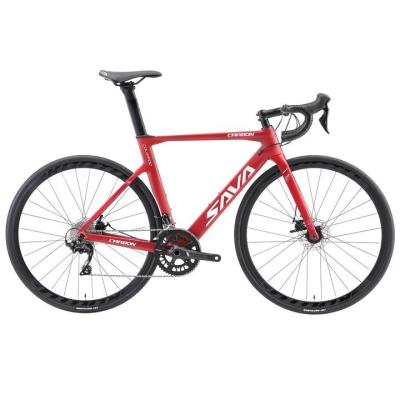China SAVA R08 Carbon Disc Brake Road Bike 700c 18 Speed SHIMANO SORA Aluminum Rim Racing Bicycle 1.4m for sale