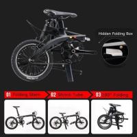 China SAVA Z0 14 Inch Carbon Fiber Folding Bike Toray T700 Frame 6.7kg Ultralight Foldable Bicycle for sale