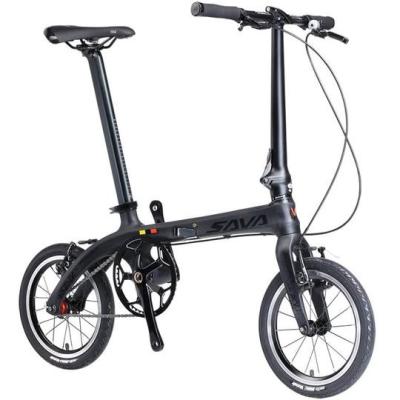 China SAVA Z0 14 Inch Carbon Fiber Folding Bike Toray T700 Frame 6.7kg Ultralight Foldable Bicycle for sale