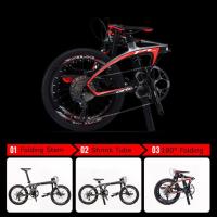 China TORAY T800 Carbon Fiber Folding Bike 20 Inch Shimano R4700 10 Speed Superlight Foldable Bicycle for sale