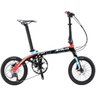 China SAVA Z2 Carbon Folding Bike 16 Inch 9 Speed TORAY T800 Frame 9.3kg for sale