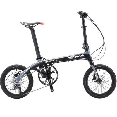 China SAVA Z2 Carbon Fiber Folding Bike 16 Inch Wheel 9 Speed TORAY T800 9.3kg for sale
