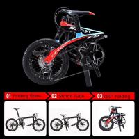 China SAVA Z2 Carbon Fiber Folding Bike 16 Inch Wheel 9 Speed TORAY T800 9.3kg for sale