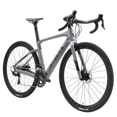 China SAVA R11 Carbon Fiber Gravel Bike 700x40C 18 Speed Shimano Sora Disc Brake Racing Bicycle for sale