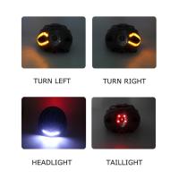 China USB Rechargeable Bike Helmet with Turn Signals 350g Adjustable Size for Men Night Cycling for sale