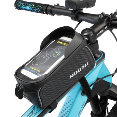 China KOOTU Bicycle Frame Bag 1L Waterproof Phone Touch Screen Bike Bag with Earphone Hole for sale