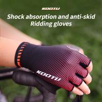 China Women Men Road Cycling Gloves Half Finger Breathable Polyester Material for sale