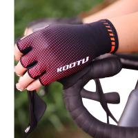 China Women Men Road Cycling Gloves Half Finger Breathable Polyester Material for sale
