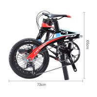 China 16 Inch Carbon Fiber Folding Bike 9 Speed Hard Frame 100KG Load Capacity for sale