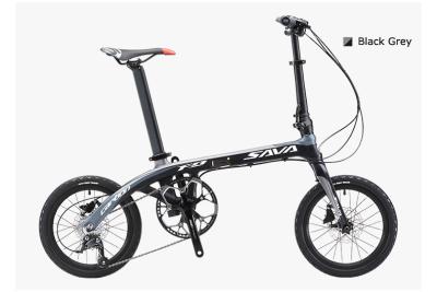 China SAVA 16 Inch Carbon Folding Bike 9.3kg T800 Frame SHIMANO SORA R3000 for 155cm-175cm Riders for sale