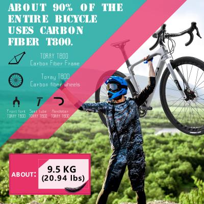 China SAVA Carbon Gravel Road Bike SHIMANO 105 18 Speed 700C 150kg Load Capacity for sale