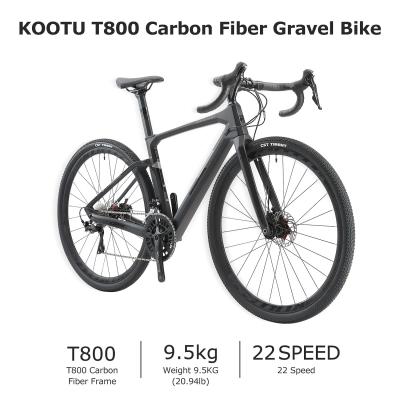 China KOOTU Carbon Gravel Bike Shimano 105 2x11 Speed T800 Carbon Frame 700C Wheels 47-56cm for sale
