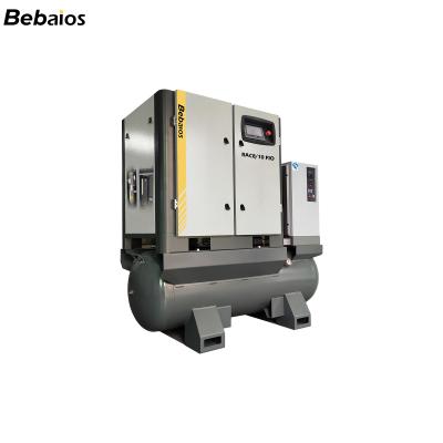 China 7.5kW 0.8m³/min 1.0MPa Integrated Screw Air Compressor with 250L Tank and Dryer for sale