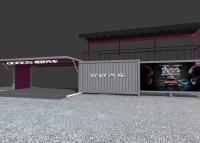 China 40ft Expandable Container House Vehicle Exhibition Terrace 56sqm Hurricane Resistant for sale