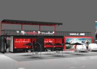 China 40ft Expandable Container House Vehicle Exhibition Terrace 56sqm Hurricane Resistant for sale