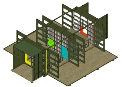 China Luxury 20 SQM Restaurant 20ft Prefab Container Office for sale