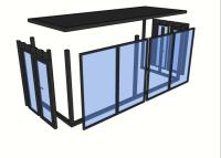 China Household Two Doors 20gp Prefab Shipping Container House for sale