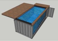 China 20GP Embedded Swimming Pool Shipping Container 14.77m2 for sale