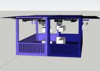 China 30m2 Modified Shipping Container PVC Floor Coffee Shop Shipping Container for sale