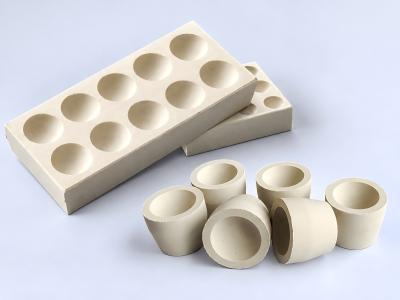 China Magnesia Cupel 96% MgO Round Refractory Cupel Fire Assay Gold Silver Analysis for sale