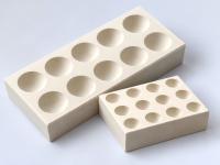 China 12 Hole Magnesia Cupel Brick Multi Cavity Fire Assay Batch Gold Analysis for sale