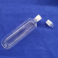 China Mouth Cylinder Quartz Reagent Bottle With Lid For Frozen Liquid Amber for sale