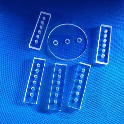 China Factory Custom Quartz Glass Sheet High Temperature Laser Perforated for sale
