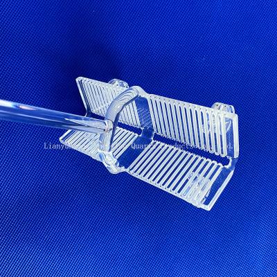 China High Purity Heat Resistant Fused Quartz Glass Boat Wafer Carrier For Semiconductor for sale