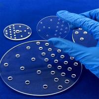 China High Purity High Temperature UV Window Laser Perforated Fused Quartz Glass Plate for sale