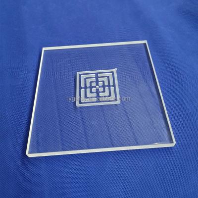 China Factory Custom High Temperature Sandblasting Logo Quartz Sheet for sale