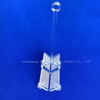 China Custom High Light Transmittance High Purity Full Transparent Slotted Quartz Rod Quartz Boat for sale
