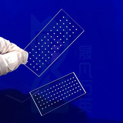China High Purity High Temperature UV Window Perforated Fused Quartz Glass Plate for sale