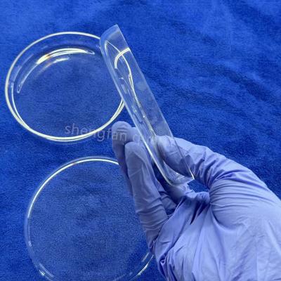 China Factory Custom Lab Round Transparent Corrosion Resistant Quartz Glass Petri Dish for sale