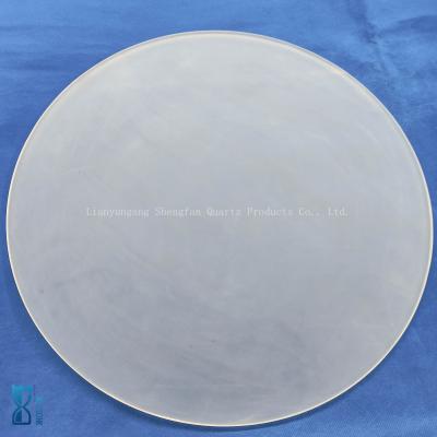China Customized Corrosion Resistant Circular Frosted Quartz Plate Large Quartz Sheet for sale