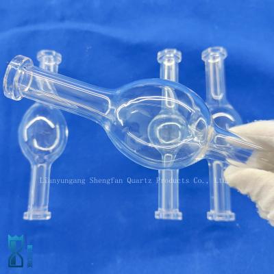China Custom High Performance Glass Blowing Polish Transparent Quartz Instrument One Ball Drying Tube for sale
